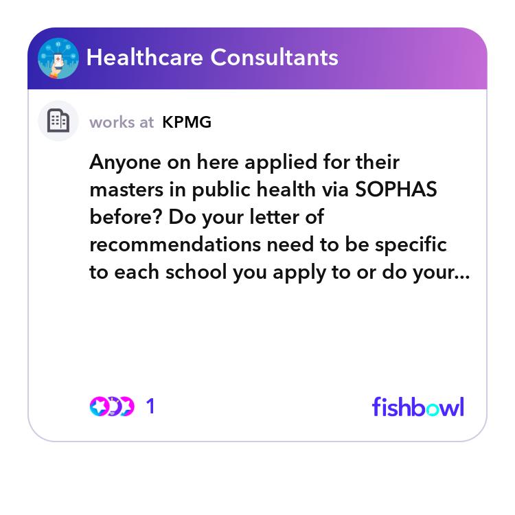 Anyone on here applied for their masters in public... | Fishbowl