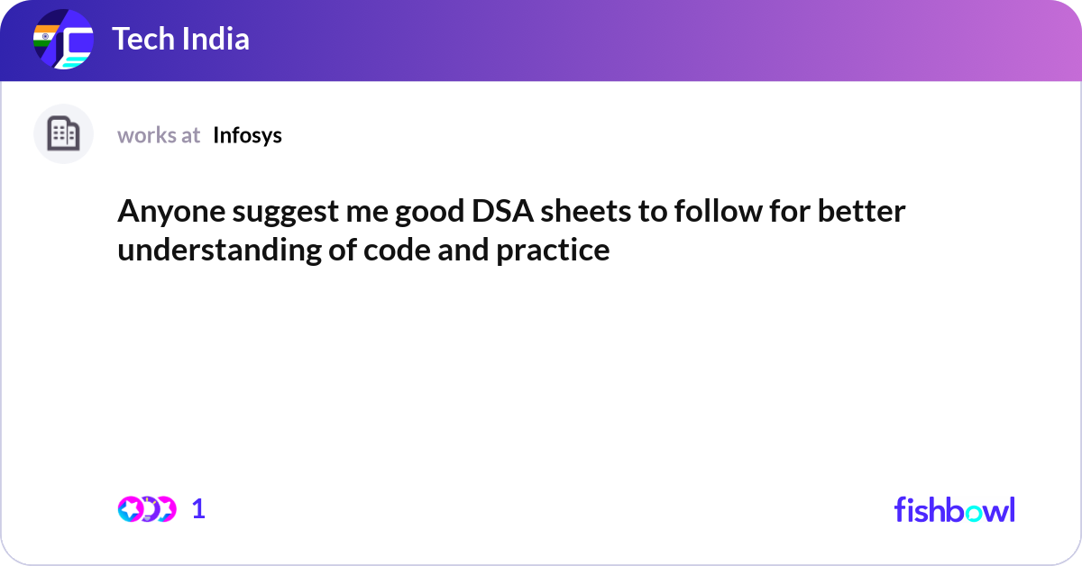 Anyone suggest me good DSA sheets to follow for be... | Fishbowl