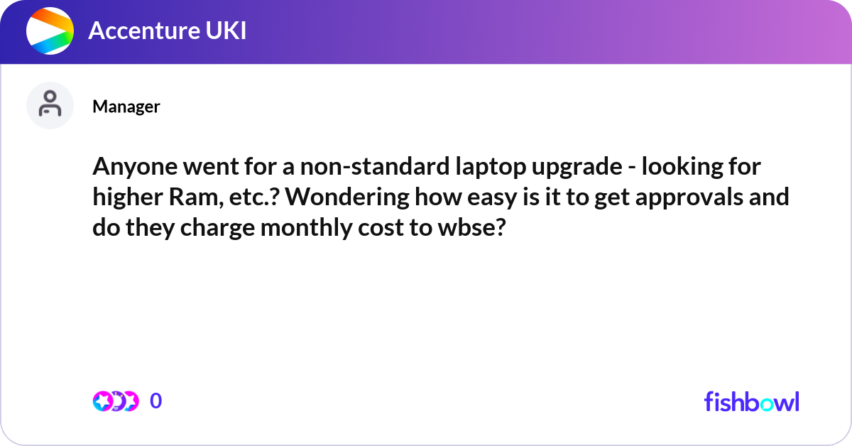 Anyone went for a non-standard laptop upgrade - lo... | Fishbowl