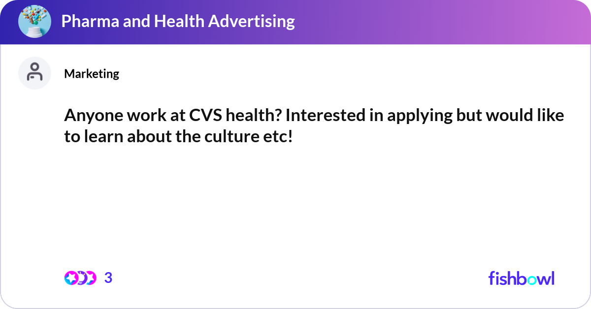 Anyone work at CVS health? Interested in applying ... | Fishbowl
