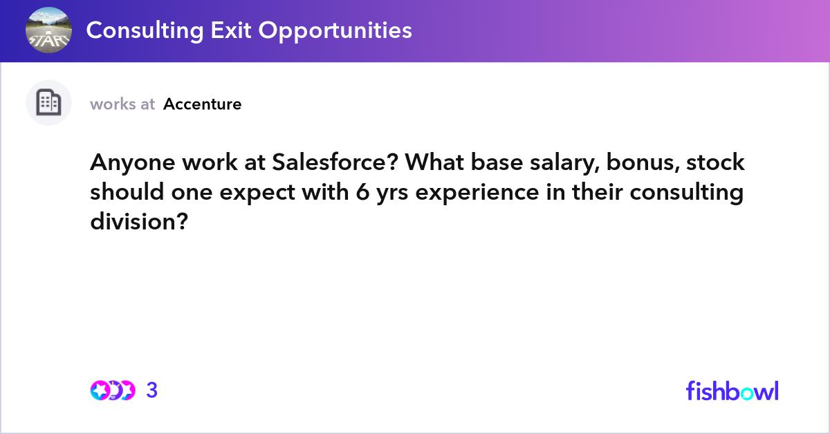 Anyone work at Salesforce? What base salary, bonus... | Fishbowl