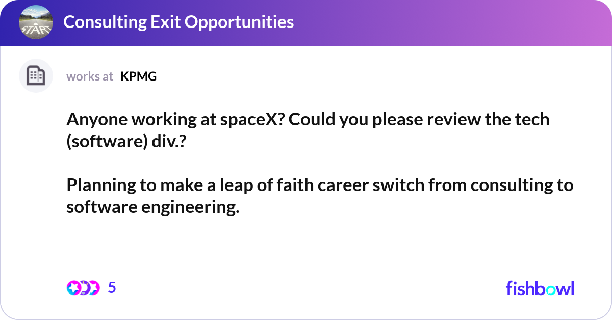 Anyone working at spaceX? Could you please review ... | Fishbowl