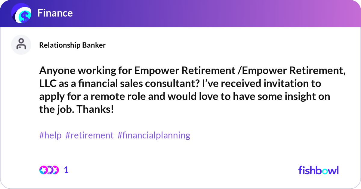 Anyone working for Empower Retirement /Empower Ret... | Fishbowl