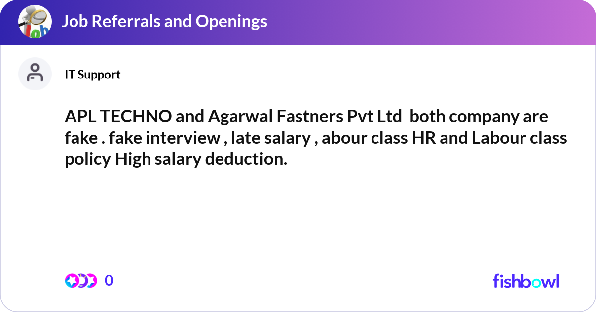 APL TECHNO and Agarwal Fastners Pvt Ltd both comp... | Fishbowl