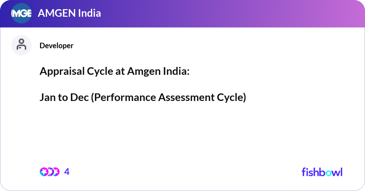 Appraisal Cycle at Amgen India: Jan to Dec (Perfo... | Fishbowl