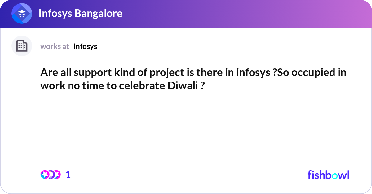 Are all support kind of project is there in infosy... | Fishbowl