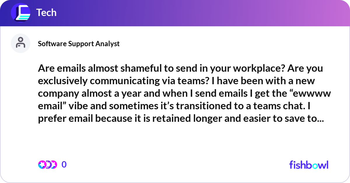 Are emails almost shameful to send in your workpla... | Fishbowl