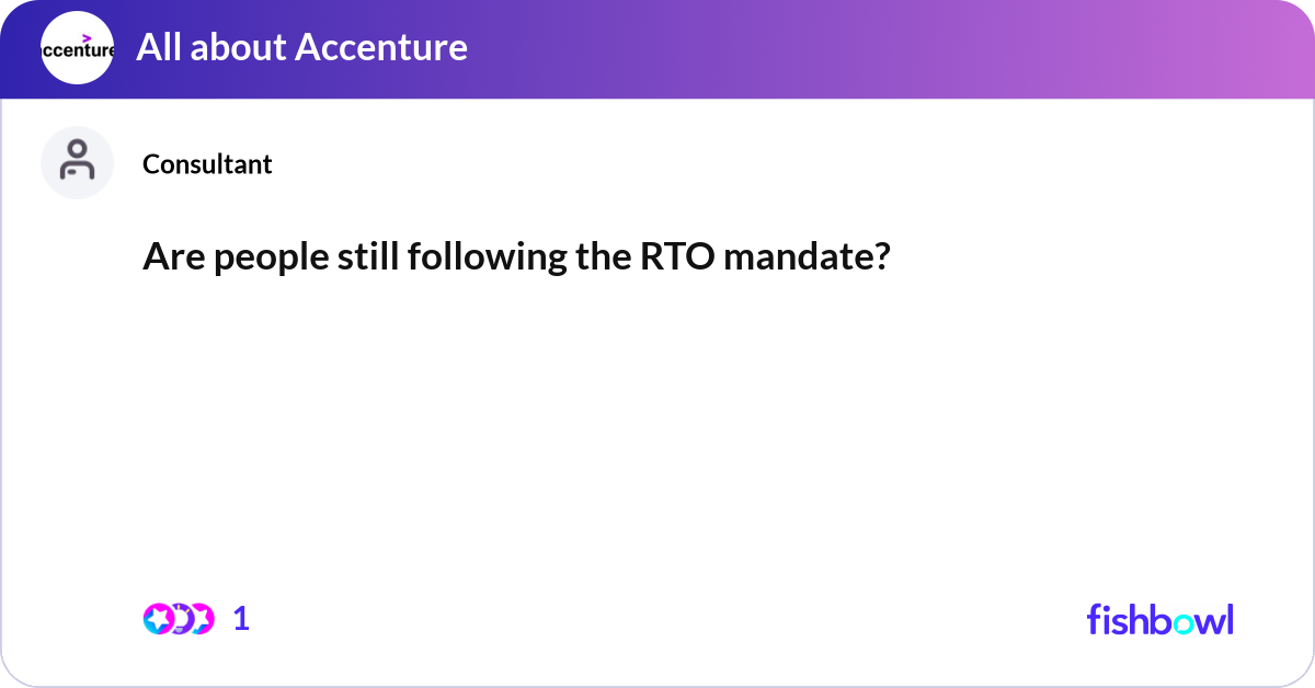 Are people still following the RTO mandate? | Fishbowl