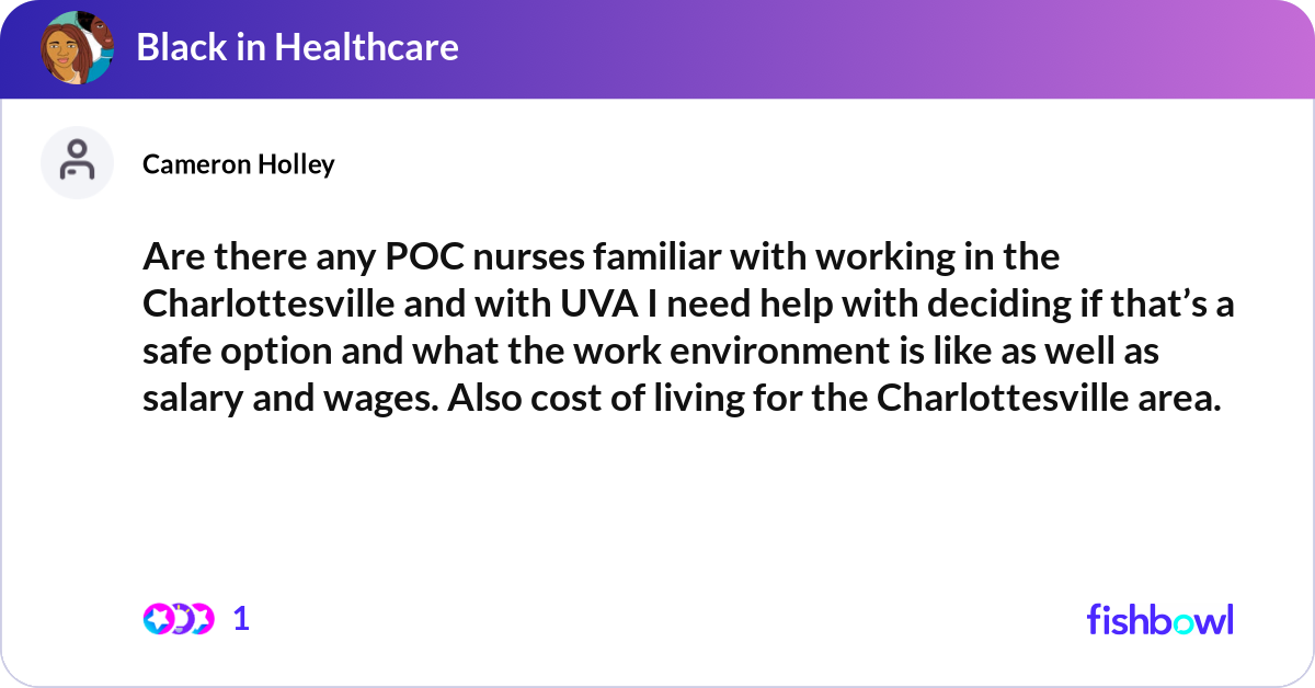 Are there any POC nurses familiar with working in ... | Fishbowl