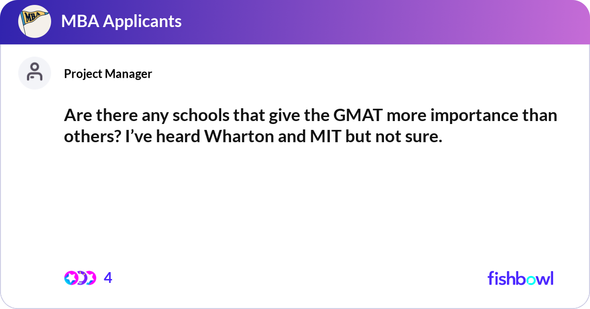 Are there any schools that give the GMAT more impo... | Fishbowl