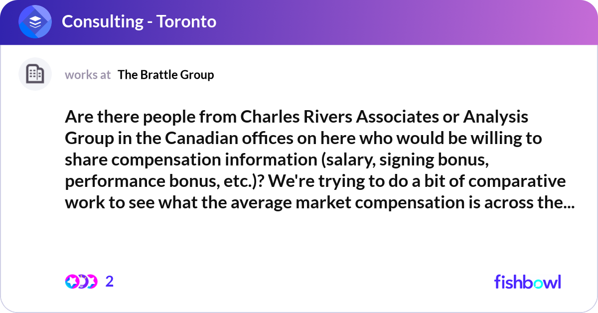 Are there people from Charles Rivers Associates or... | Fishbowl