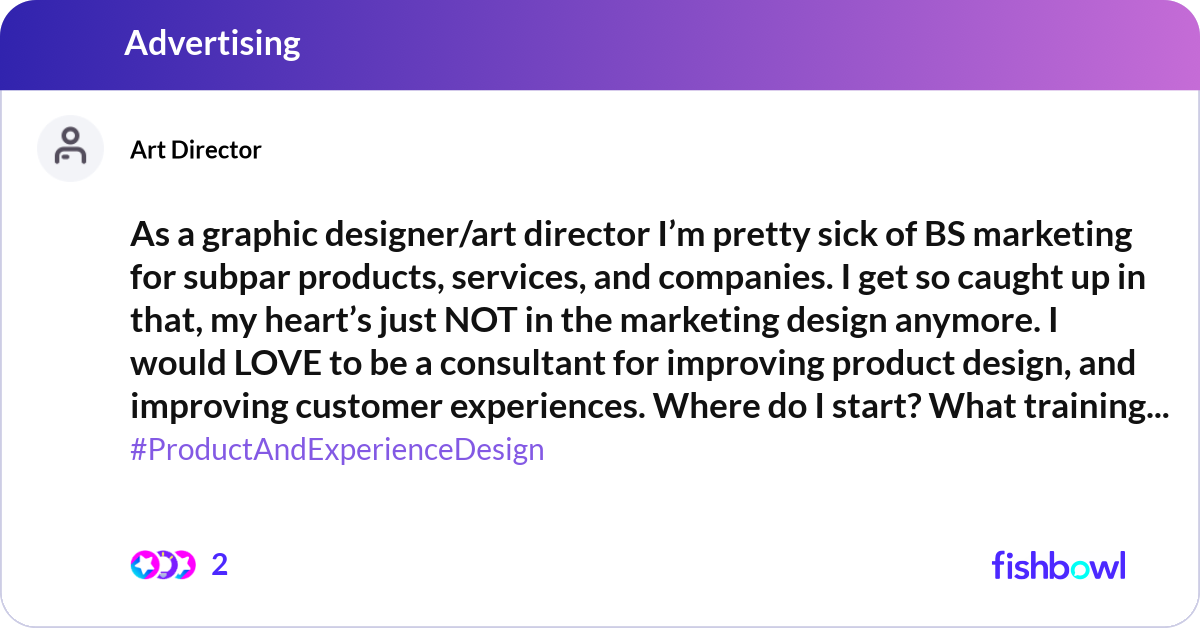 As a graphic designer/art director I’m pretty sick... | Fishbowl