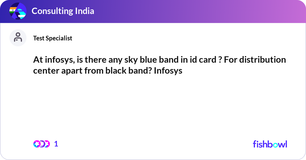 At infosys, is there any sky blue band in id card ... | Fishbowl