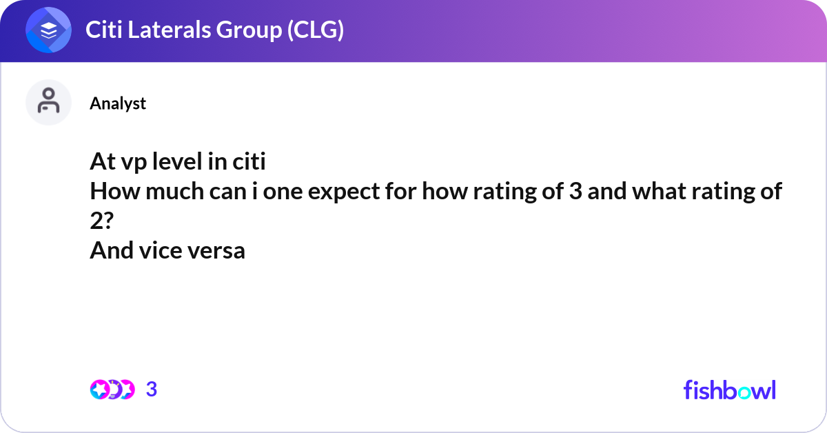 At vp level in citi How much can i one expect for... | Fishbowl