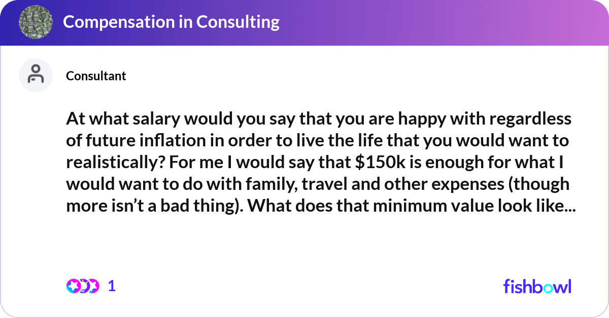At what salary would you say that you are happy wi... | Fishbowl