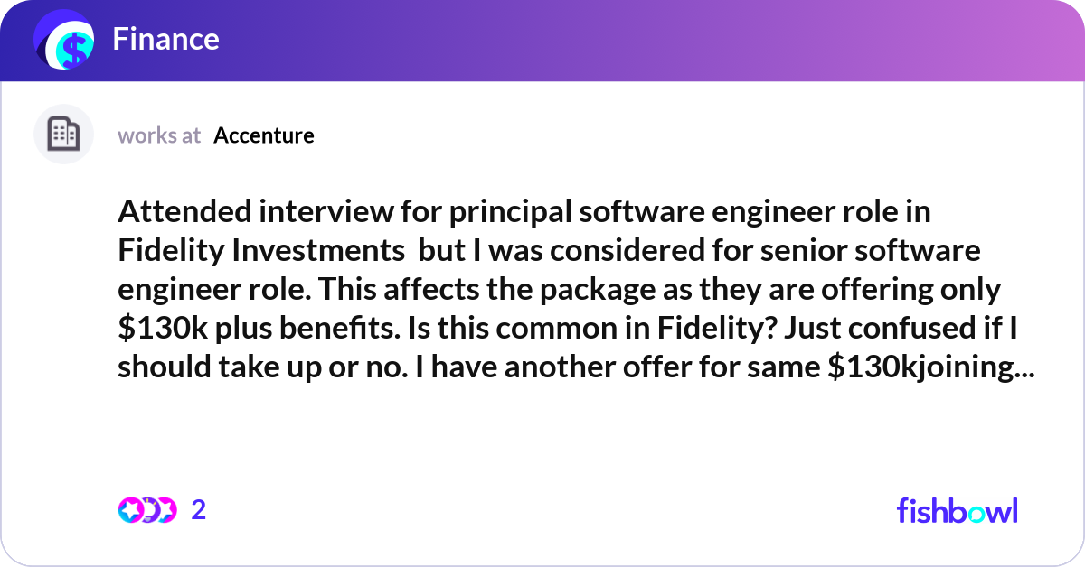 Attended interview for principal software engineer... | Fishbowl
