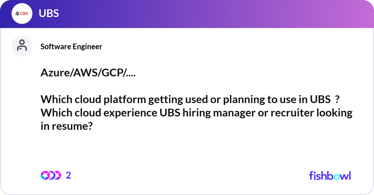 Azure/AWS/GCP/.... Which cloud platform getting u... | Fishbowl