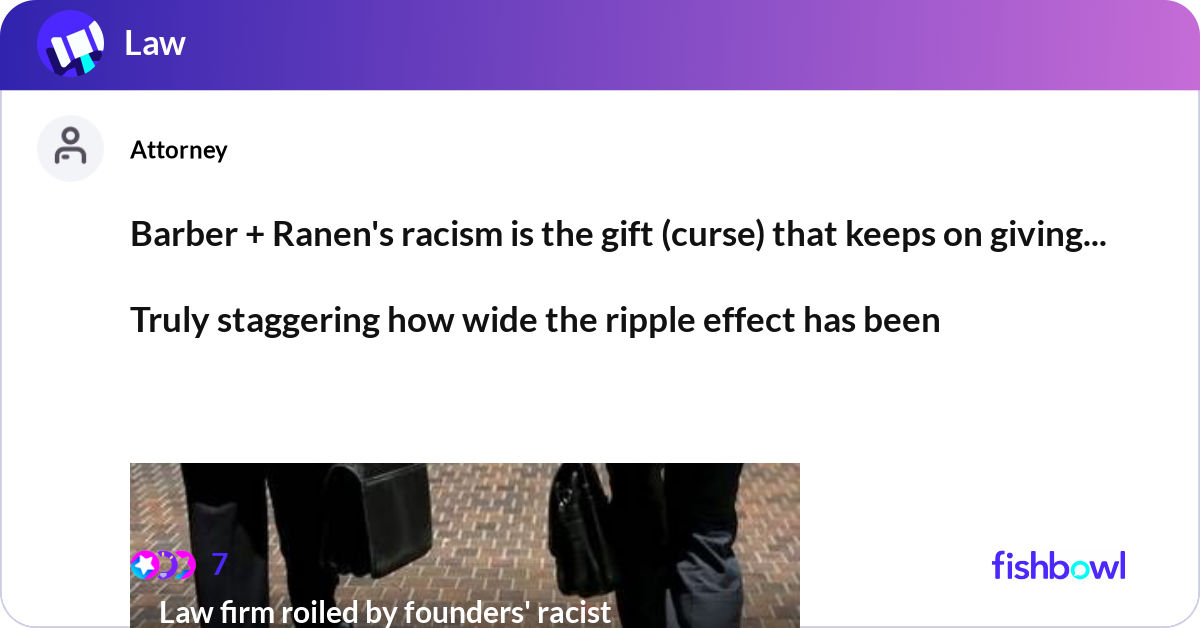 Barber + Ranen's racism is the gift (curse) that k... | Fishbowl