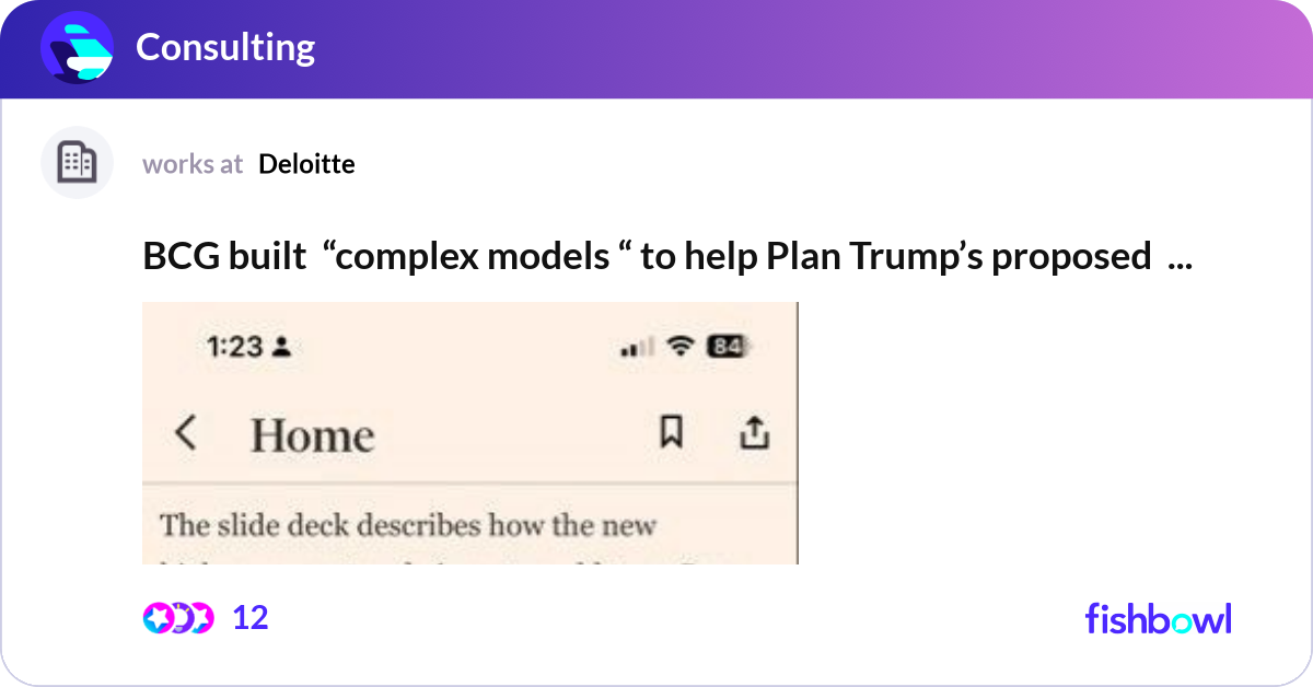 BCG built “complex models “ to help Plan Trump’s ... | Fishbowl