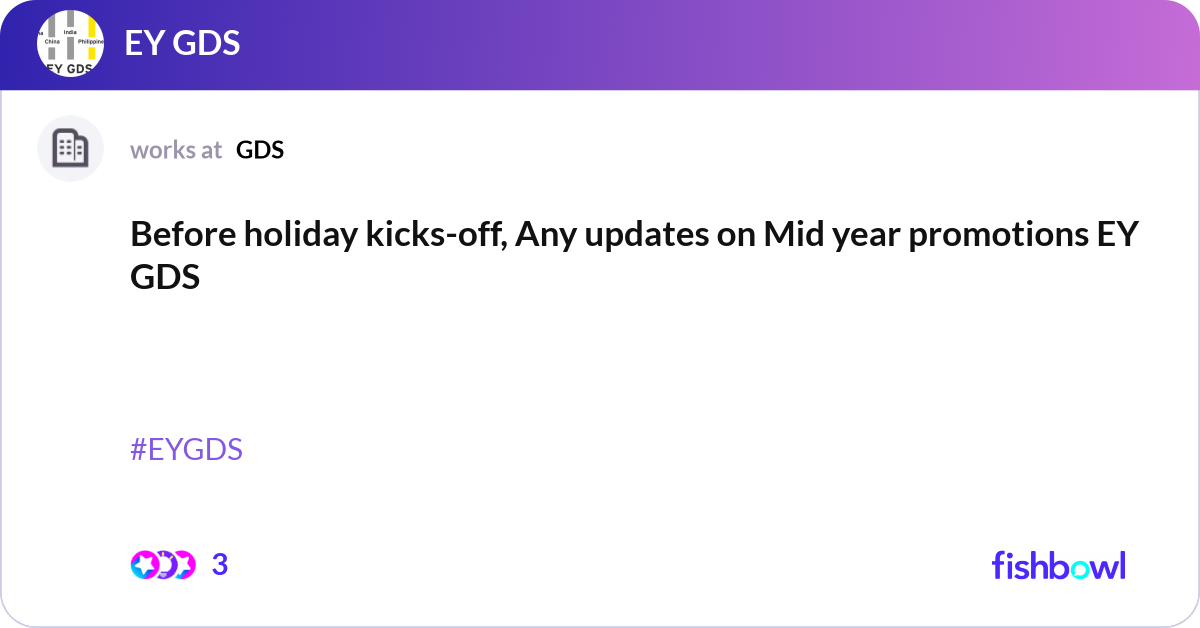 Before holiday kicks-off, Any updates on Mid year ... | Fishbowl