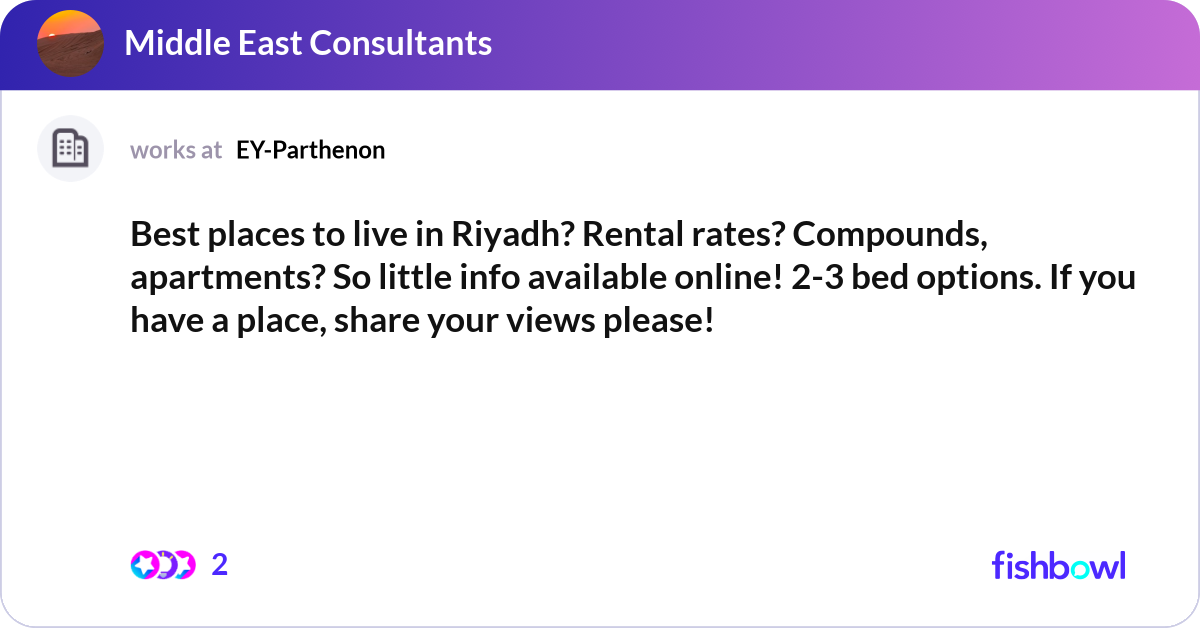 Best places to live in Riyadh? Rental rates? Compo... | Fishbowl