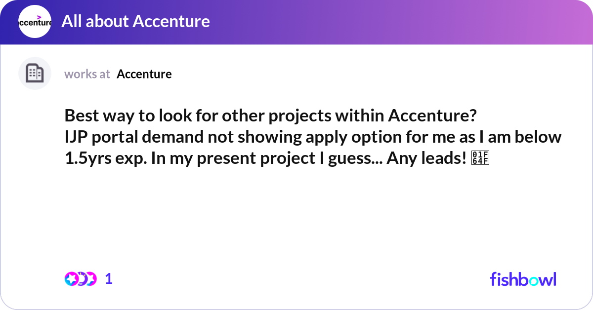 Best way to look for other projects within Accentu... | Fishbowl
