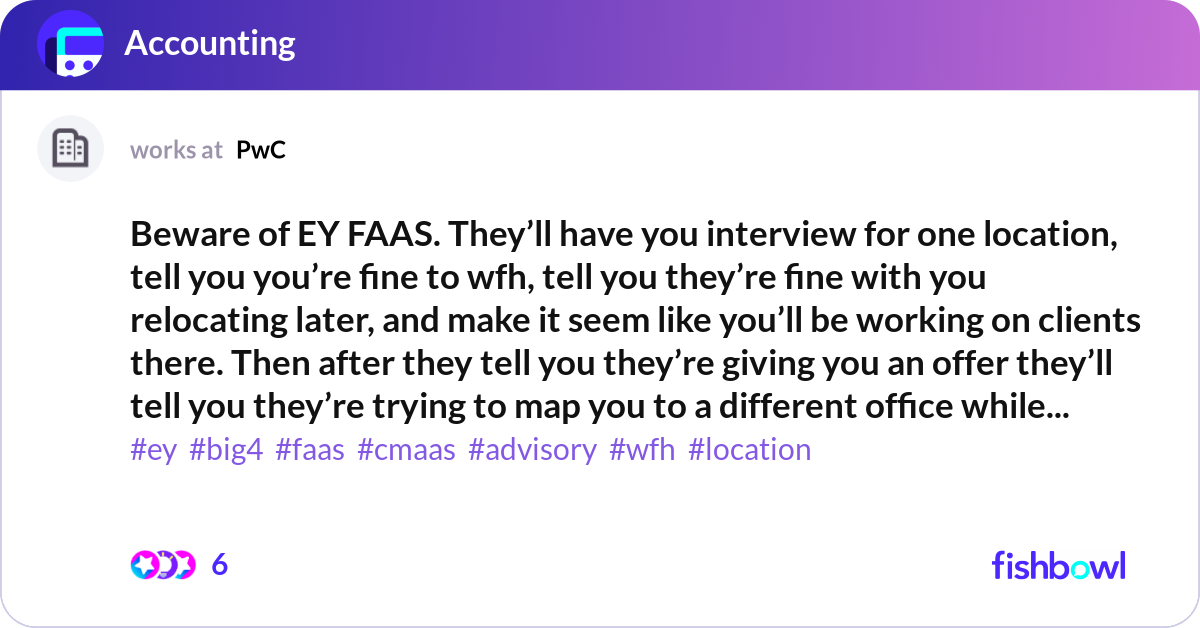 Beware of EY FAAS. They’ll have you interview for ... | Fishbowl