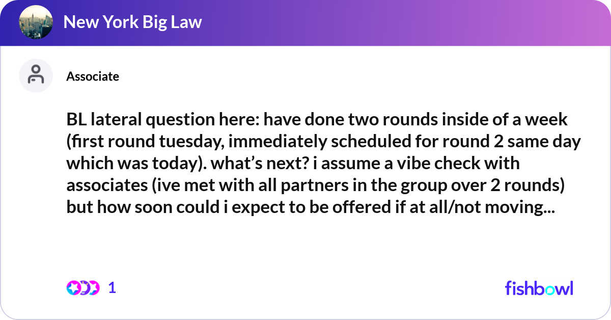 BL lateral question here: have done two rounds ins... | Fishbowl