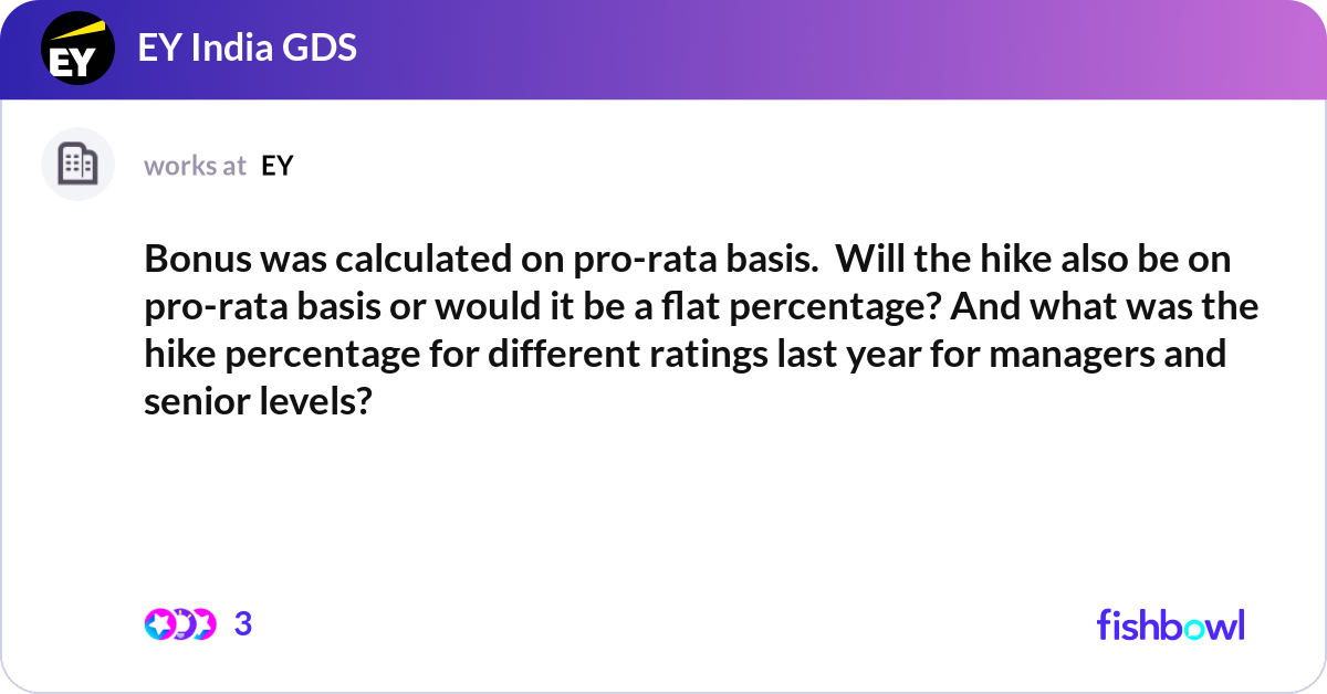 Bonus was calculated on pro-rata basis. Will the ... | Fishbowl