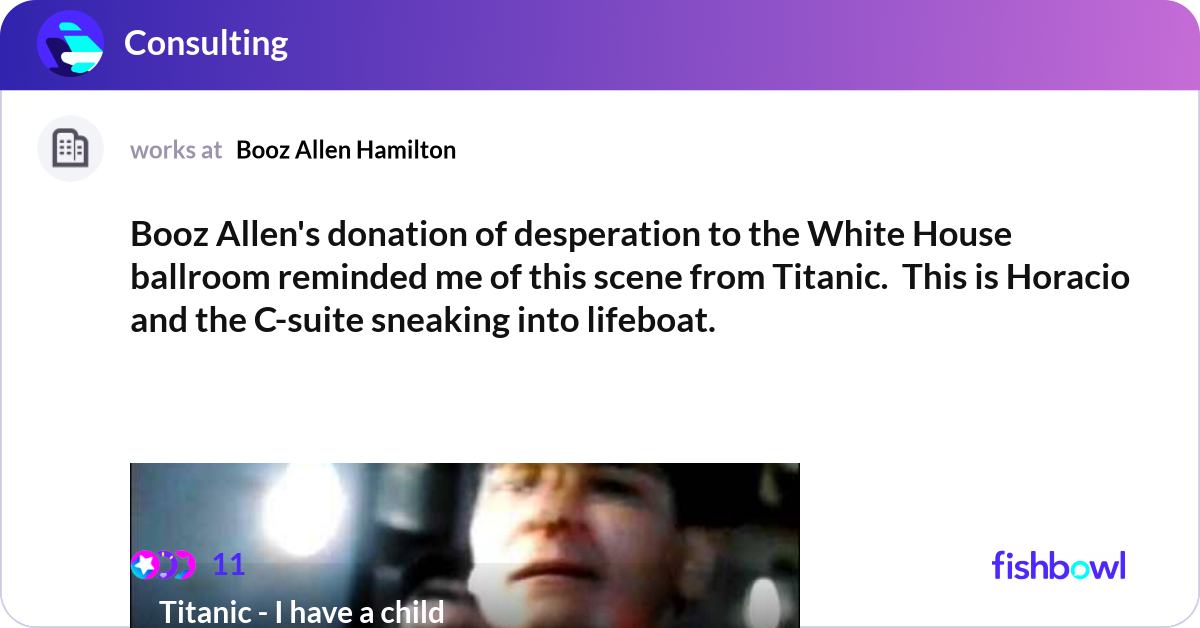 Booz Allen's donation of desperation to the White ... | Fishbowl