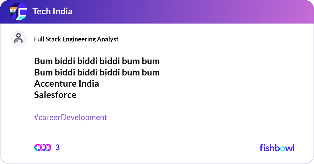 Bum biddi biddi biddi bum bum Bum biddi biddi bidd... | Fishbowl