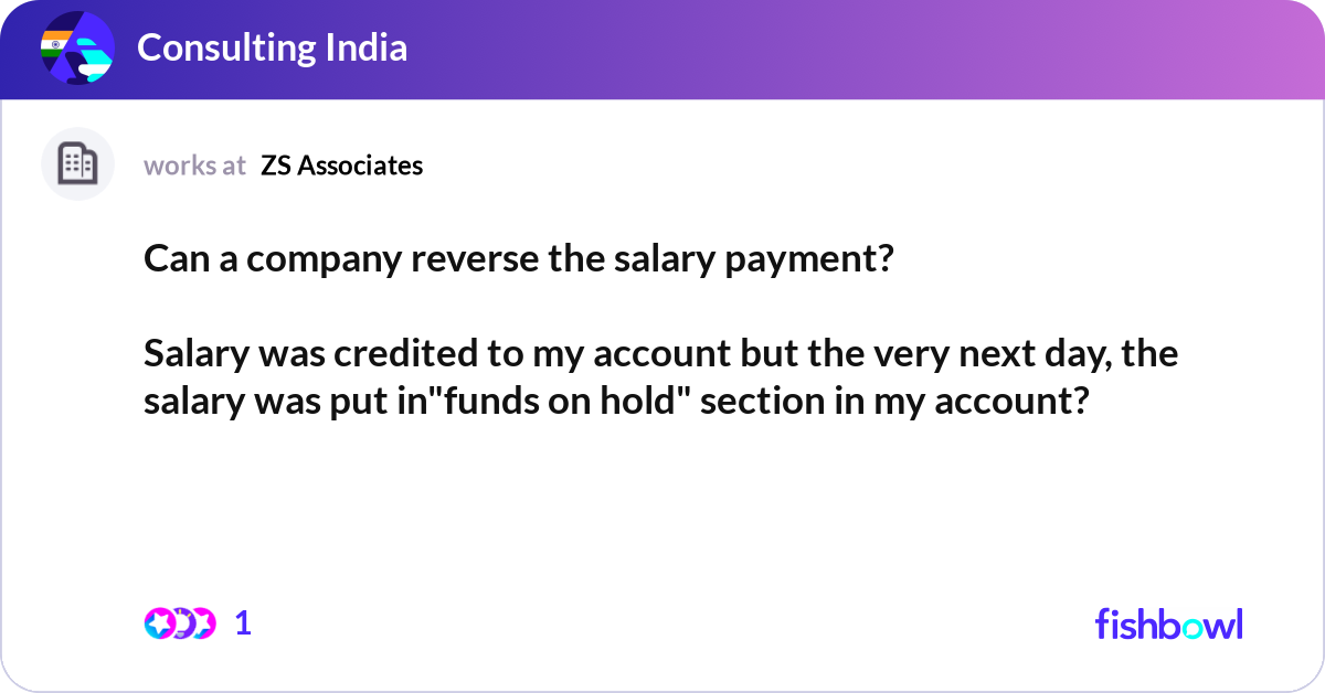 Can a company reverse the salary payment? Salary... | Fishbowl