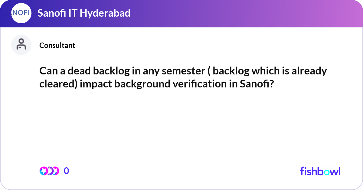 Can a dead backlog in any semester ( backlog which... | Fishbowl