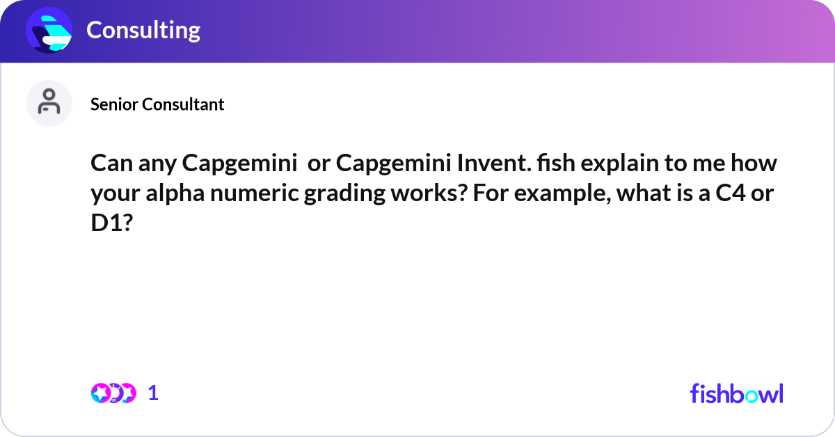 Can any Capgemini or Capgemini Invent. fish expla... | Fishbowl