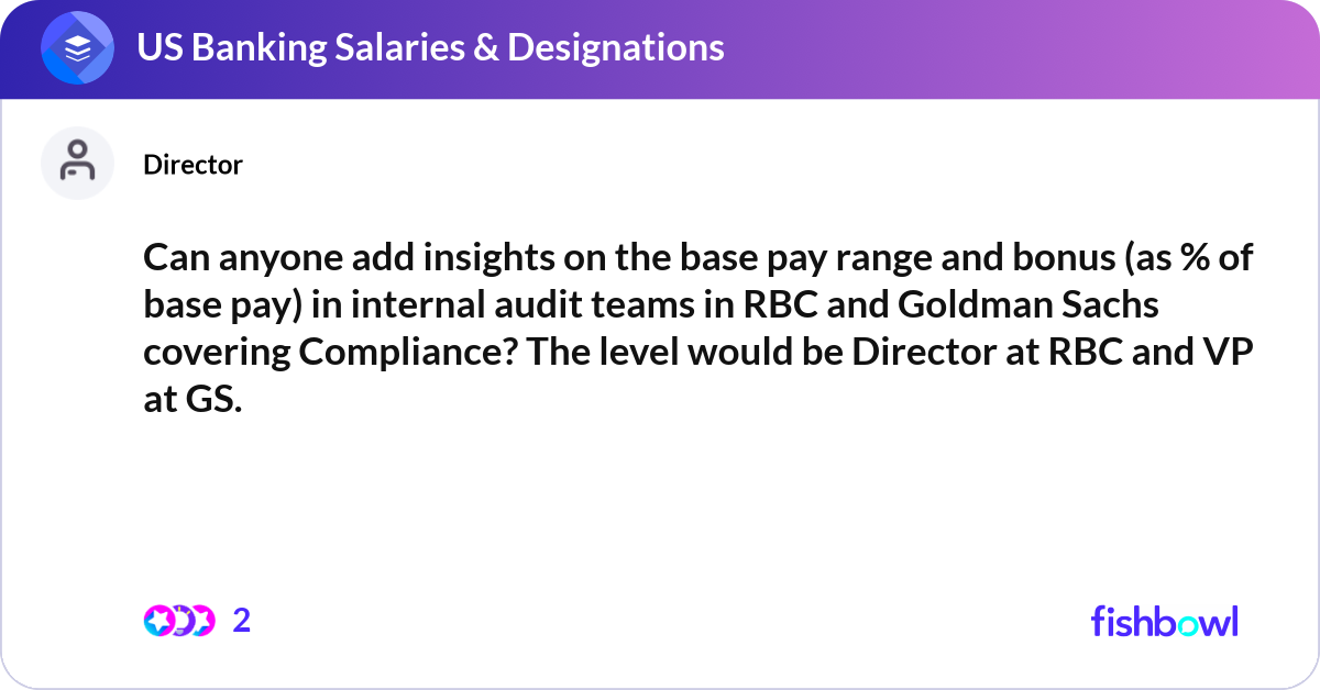 Can anyone add insights on the base pay range and ... | Fishbowl