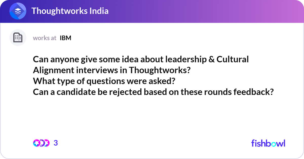 Can anyone give some idea about leadership & Cultu... | Fishbowl