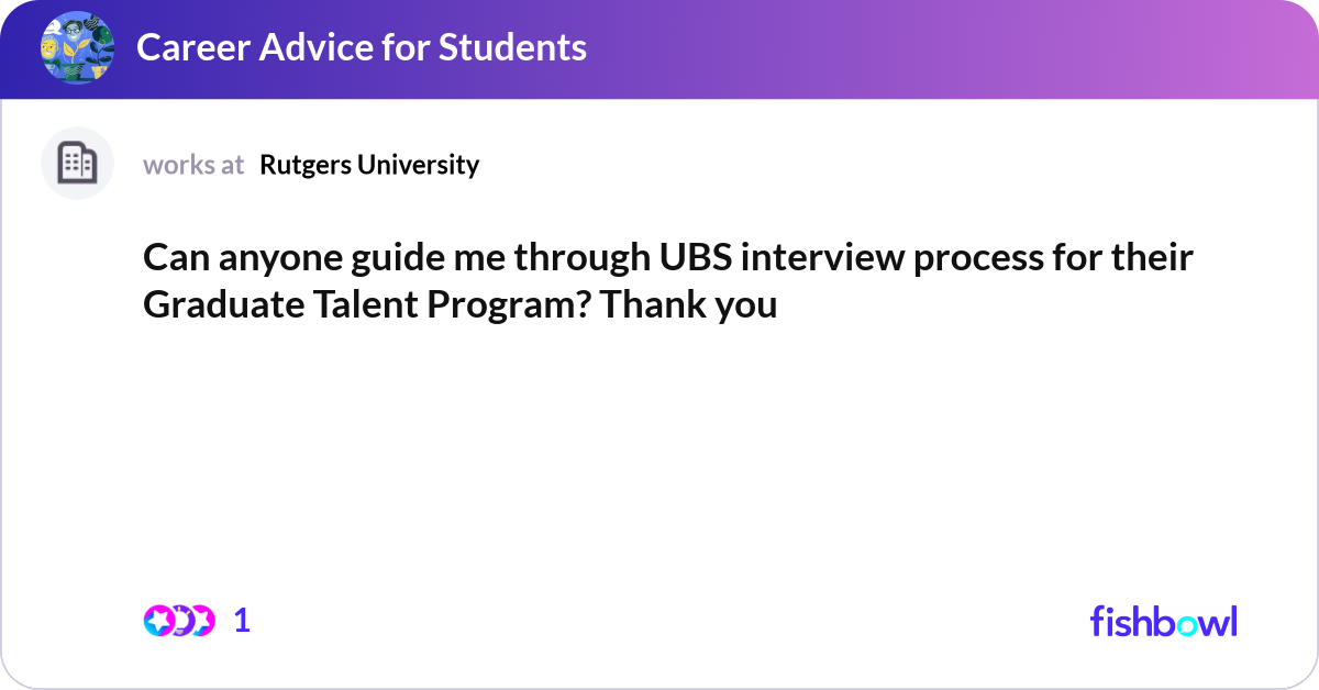Can anyone guide me through UBS interview process ... | Fishbowl