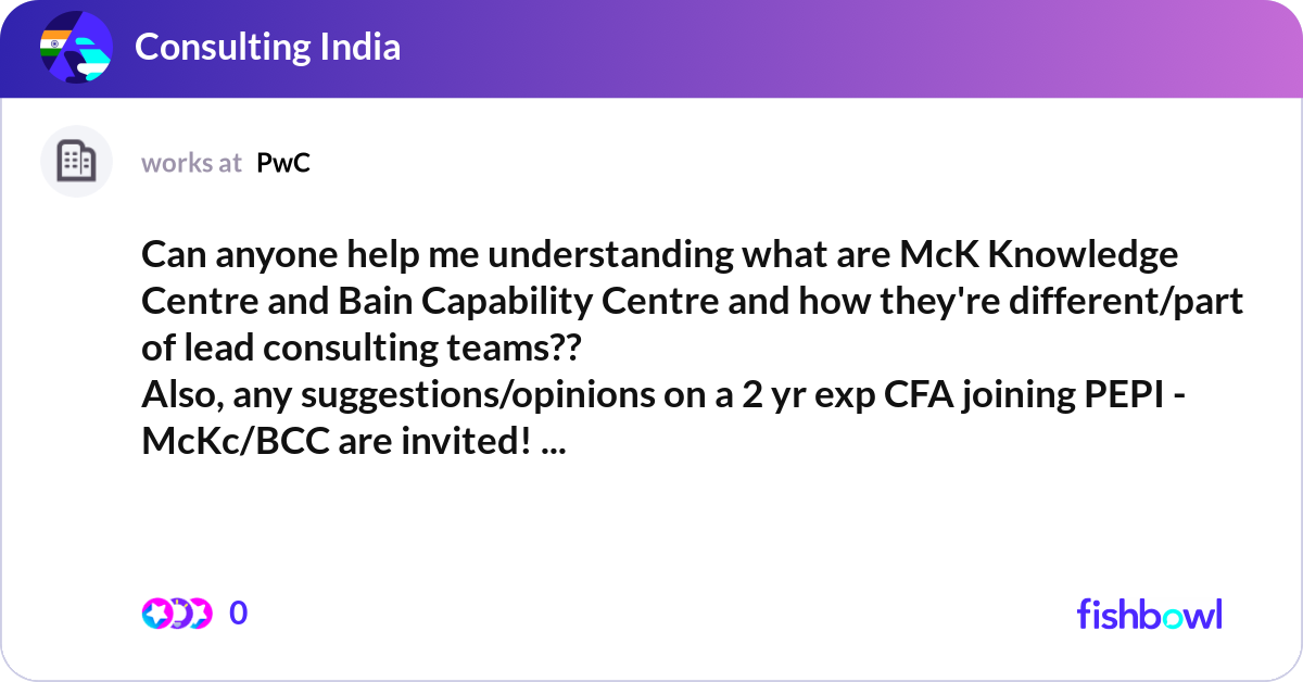 Can anyone help me understanding what are McK Know... | Fishbowl