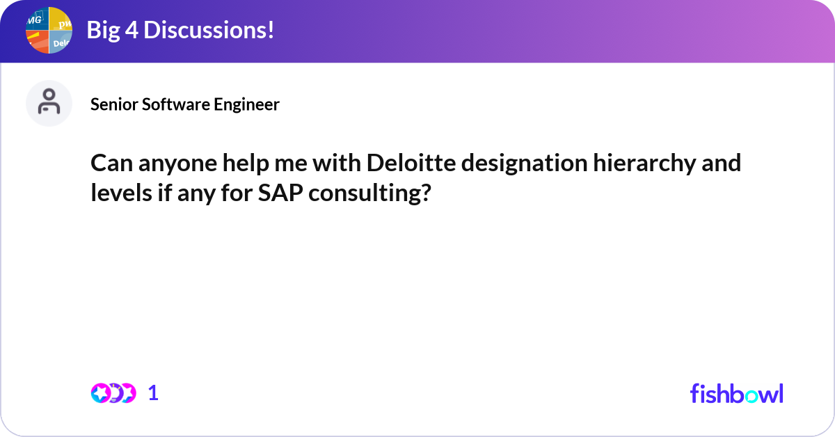 Can anyone help me with Deloitte designation hiera... | Fishbowl
