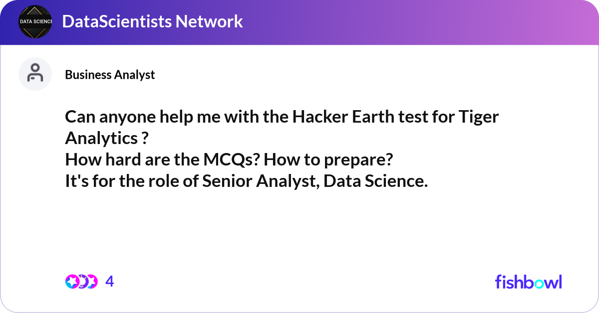 Can anyone help me with the Hacker Earth test for ... | Fishbowl
