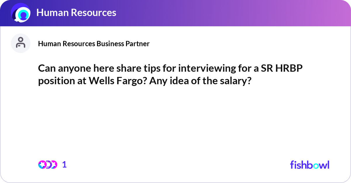 Can anyone here share tips for interviewing for a ... | Fishbowl