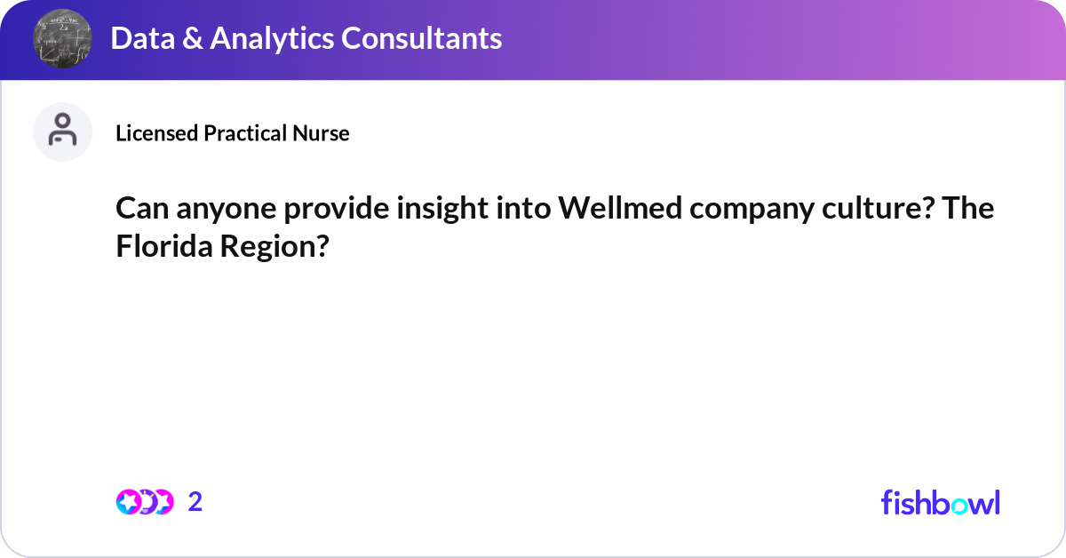 Can anyone provide insight into Wellmed company cu... | Fishbowl