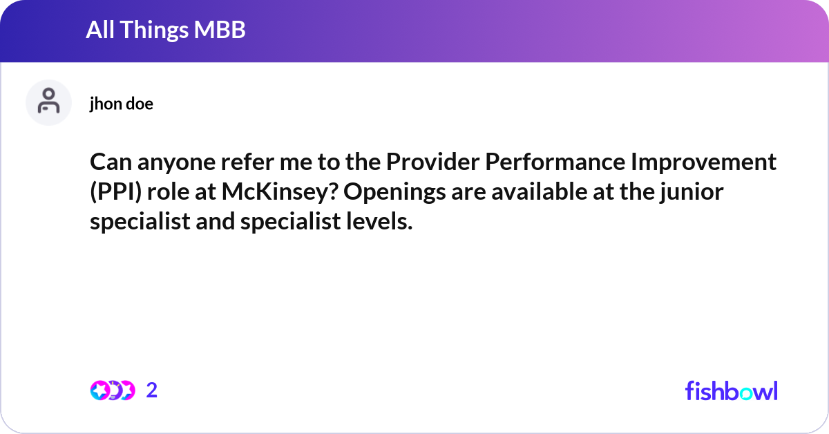 Can anyone refer me to the Provider Performance Im... | Fishbowl