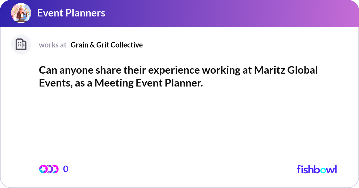 Can anyone share their experience working at Marit... | Fishbowl