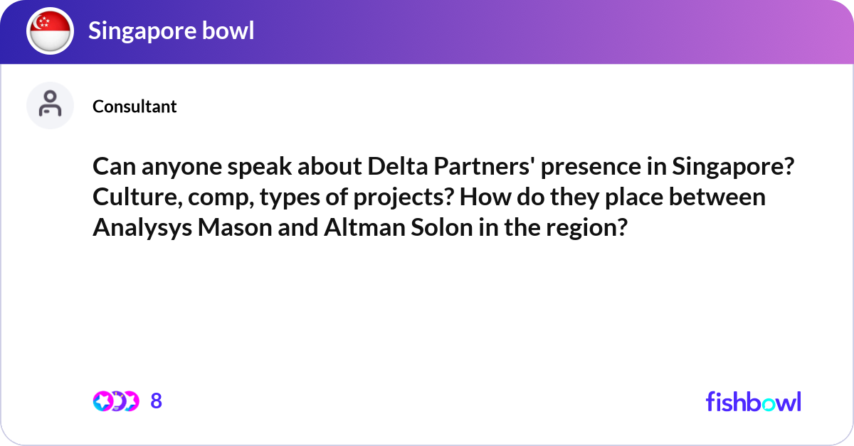 Can anyone speak about Delta Partners' presence in... | Fishbowl