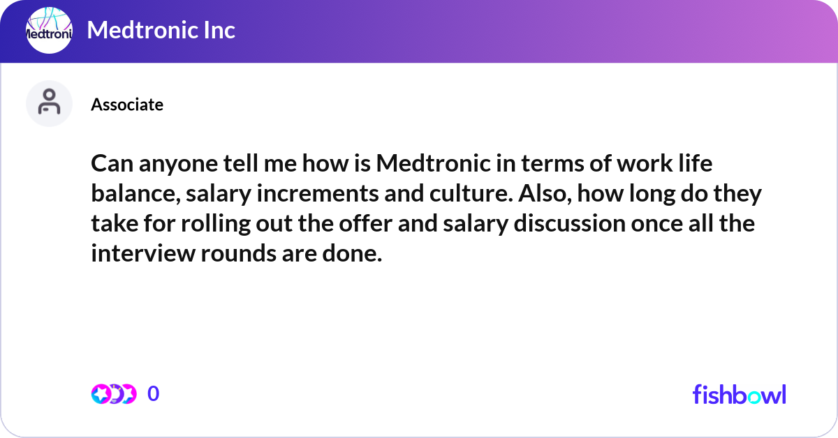 Can anyone tell me how is Medtronic in terms of wo... | Fishbowl