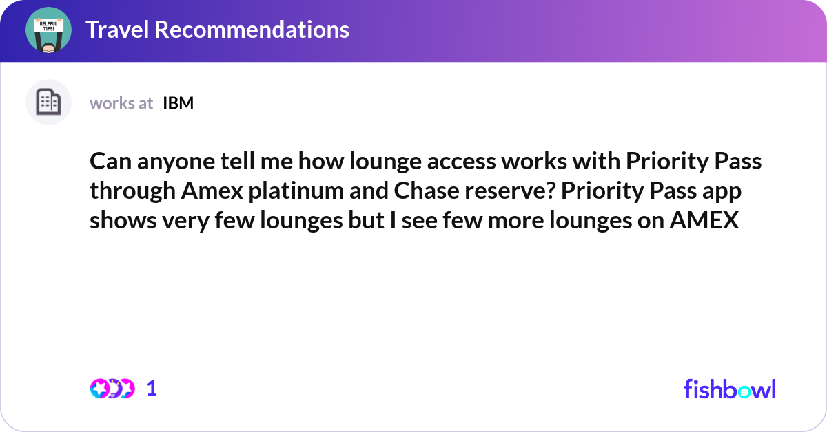 Can anyone tell me how lounge access works with Pr... | Fishbowl