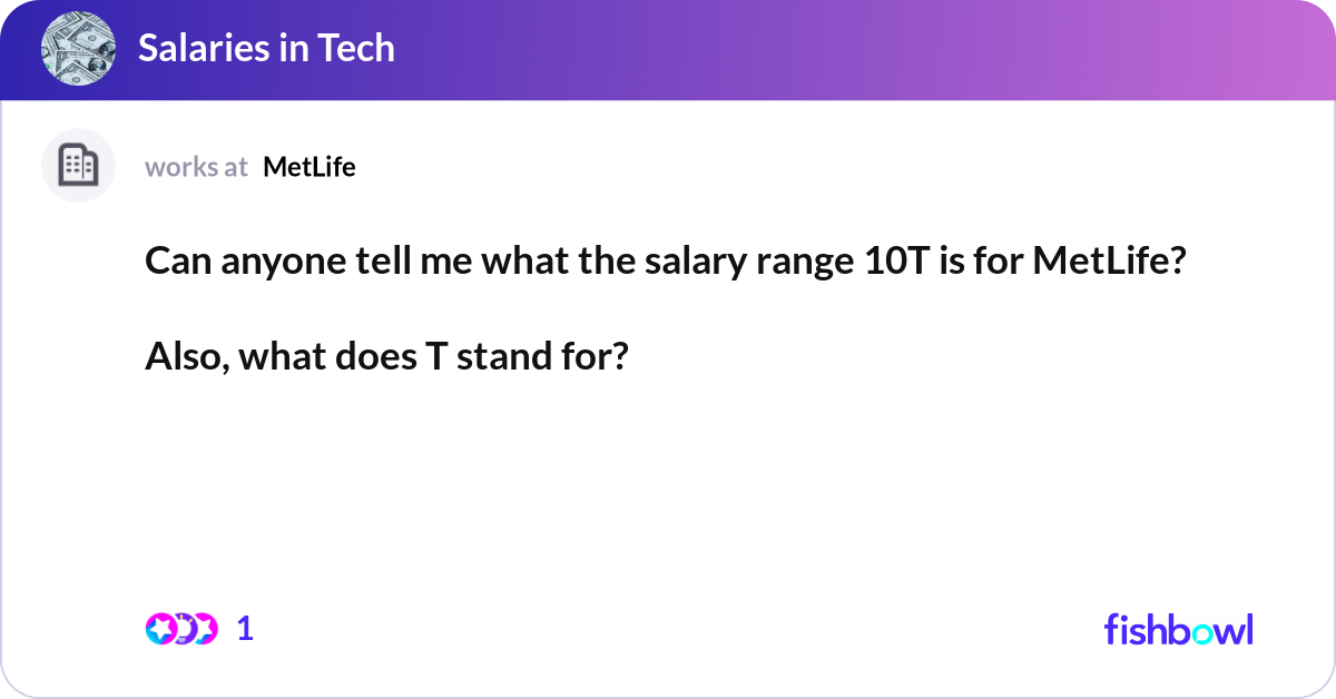 Can anyone tell me what the salary range 10T is fo... | Fishbowl