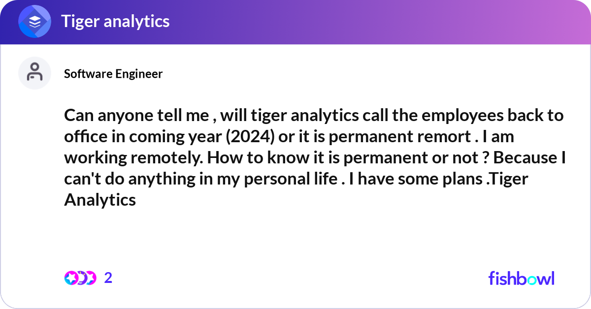 Can anyone tell me , will tiger analytics call the... | Fishbowl