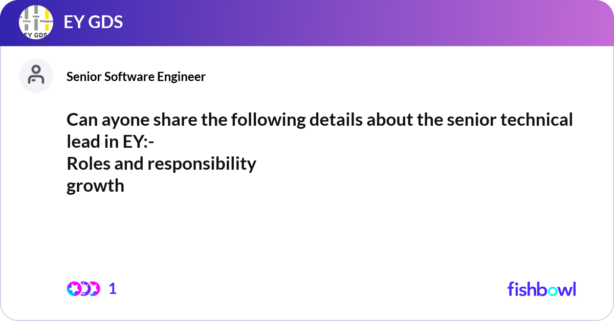 Can ayone share the following details about the se... | Fishbowl